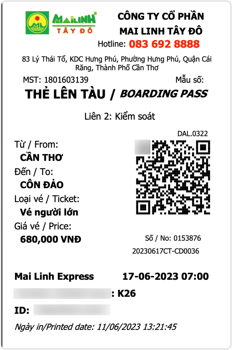 Tàu cao tốc Mai Linh Express - Cần Thơ đi Côn Đảo giá rẻ